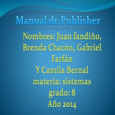 Manual de publisher | PPTX
