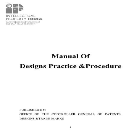 Manual designs patent practice and procedure in India | PDF