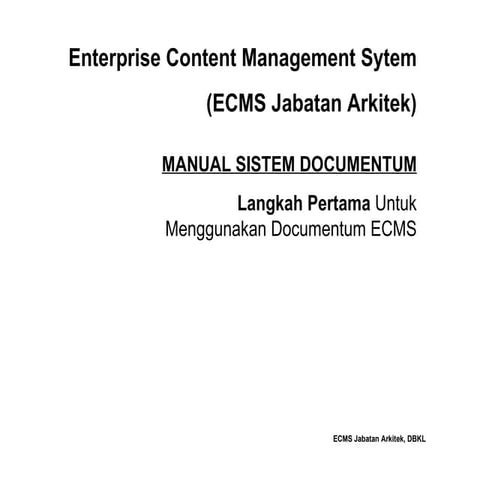 Manual ECMS Documentum-how to start | PPS