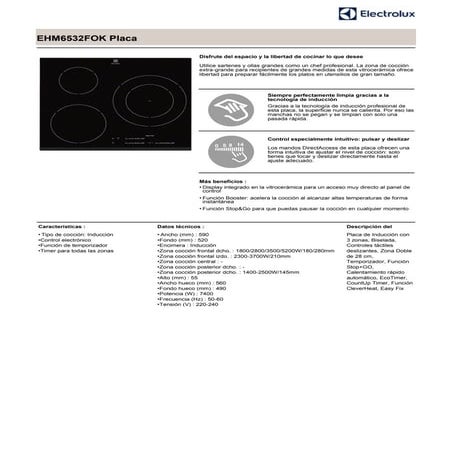 Manual electrolux encimera egd6576nok | PDF
