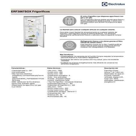 Manual electrolux frigorífico erf4111 dox | PDF