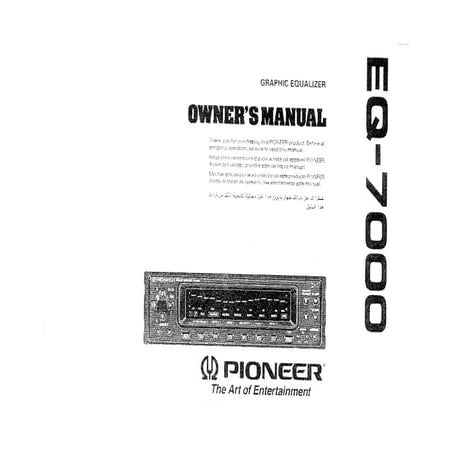 Manual equalizador pioneer eq7000 (ingles) | PDF