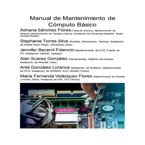 Manual de Mantenimiento de Computo Básico | DOCX