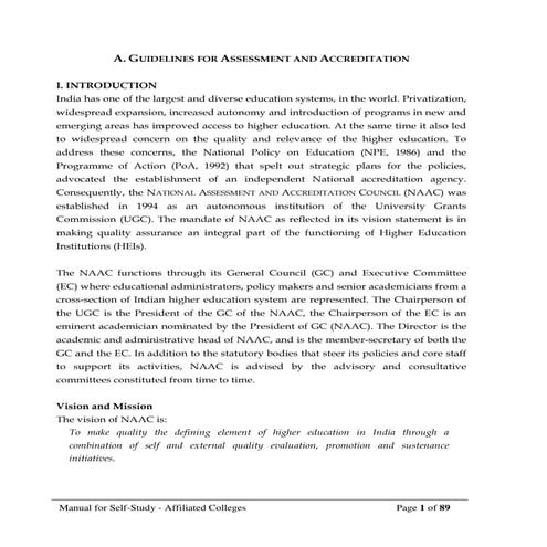 NATIONAL ASSESSMENT AND ACCREDITATION COUNCIL | PPTX