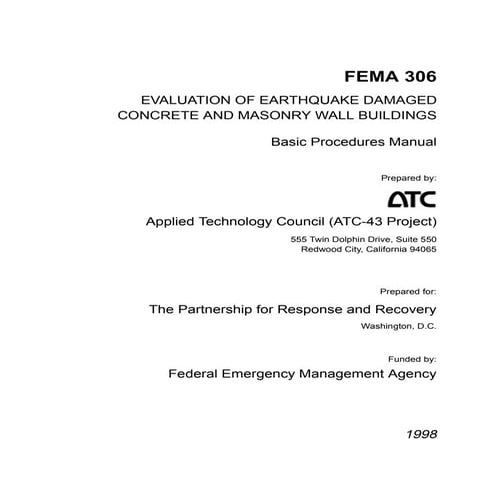 Manual for eq damage evaluation by usa fema | PDF