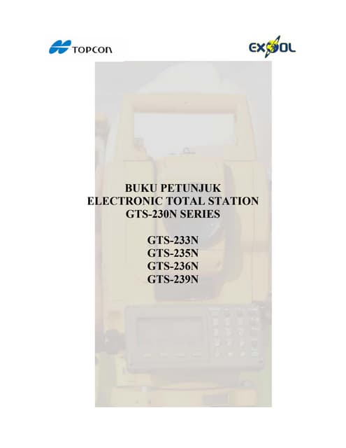 Pengenalan Bagian-Bagian Total Station TOPCON ES dan GM | PDF