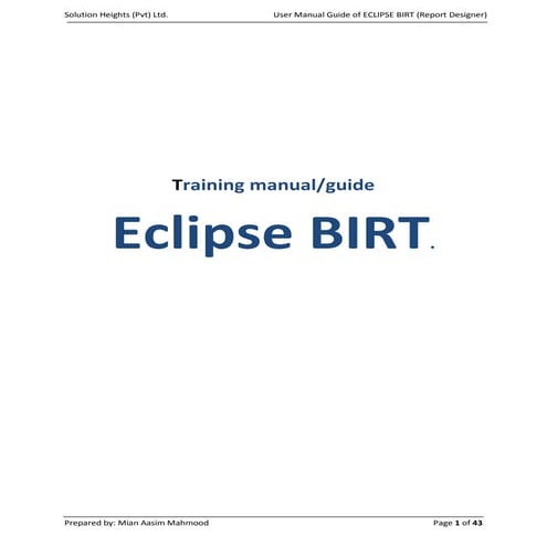 Manual & guide for birt eclipse report designer | PDF