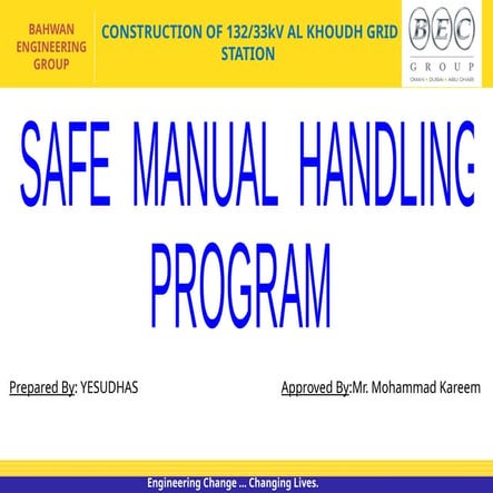 Safe Manual handling Technique for employees..pptx