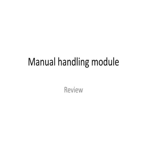 Manual handling & signage review | PDF