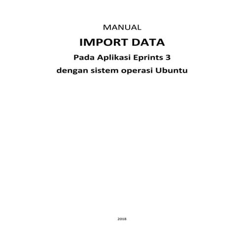 Manual Import Data ke Eprints Berbasis XML | PDF