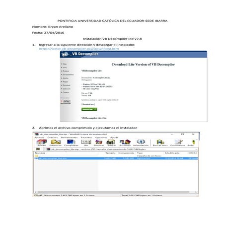 Manual instalación vb decompiler | PDF
