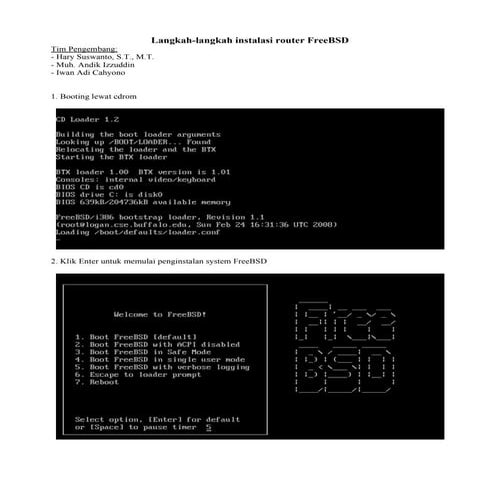 Manual instalasi FreeBSD sebagai Router | PDF