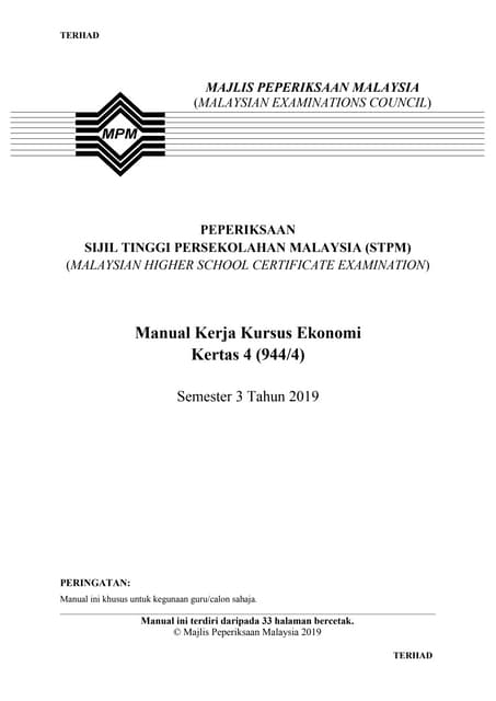 Manual panduan penulisan esei ilmiah kerja kursus bm p3 2019 | PDF