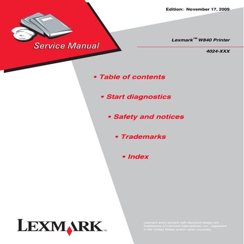 Manual lexmark™ w840 printer | PDF