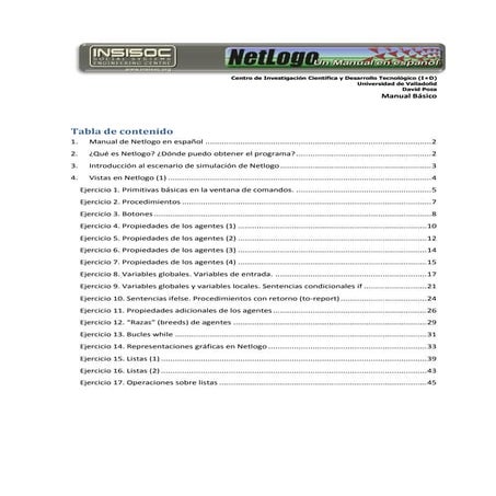 Manual netlogo basico insisoc | PDF