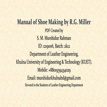 Manual of shoe making | PPTX