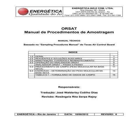 Manual orsat rev_00 | PDF