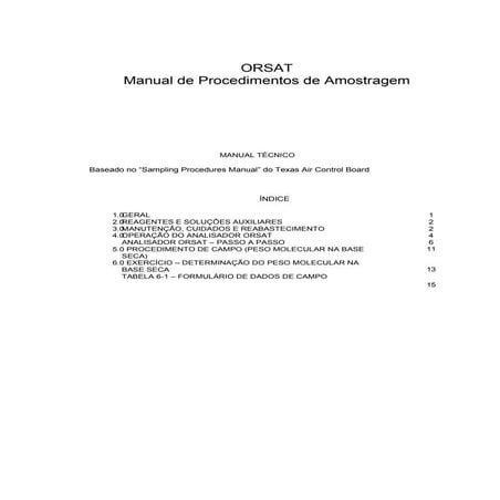 Manual orsat std | PDF