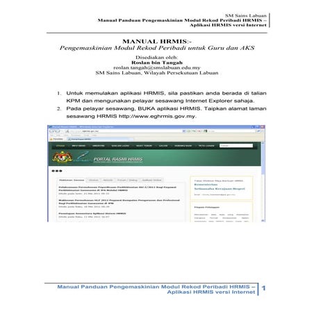 Ringkasan penggunaan cuti HRMIS | PDF