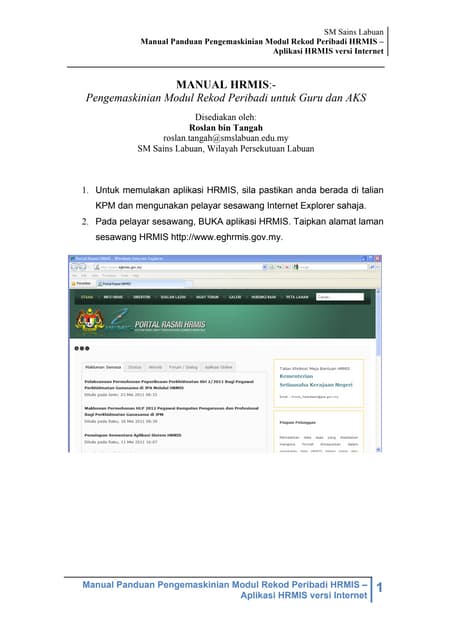 Ringkasan penggunaan cuti HRMIS | PDF