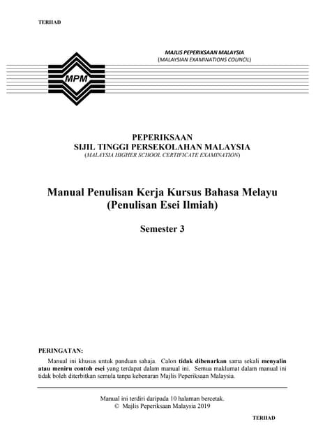 Manual kerja kursus sejarah 2019 | PDF
