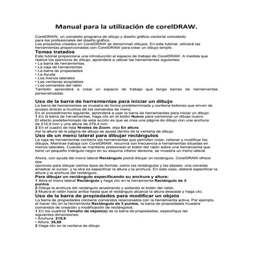 Manual para la utilización de corel draw | PDF