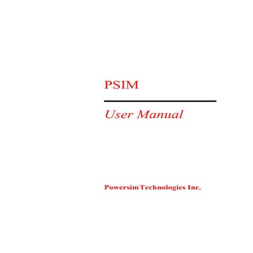 Manual psim | PDF