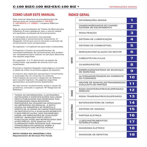 Manual serviço c 100 biz c-100 biz es c-100 biz+ (2002) - 00 x6b-gce ...