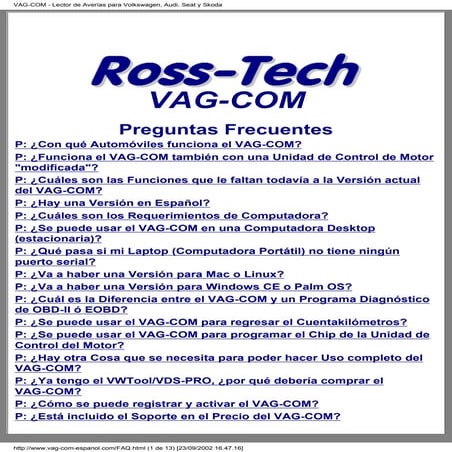 Manual spanish vag-com | PDF