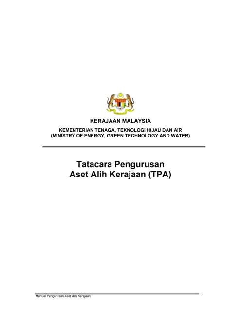 Tatacara pengurusan Aset kerajaan | PPTX