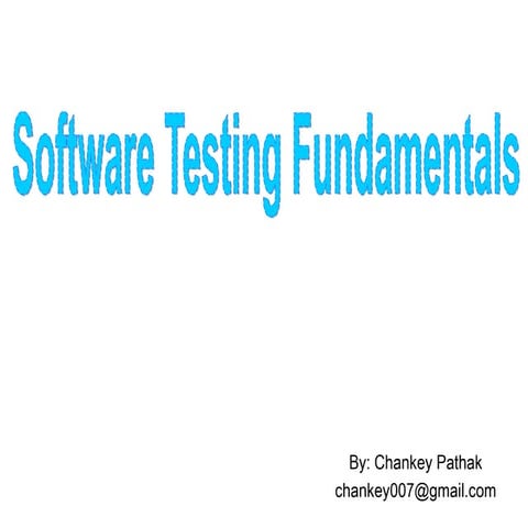 Software Testing Fundamentals | PPT