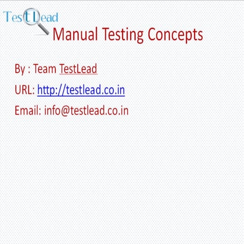 Manual Testing Concept | PPTX