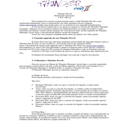Manual thunder pro_ii_ v7.7_rev_g | PDF
