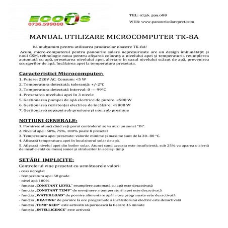 Manual utilizare ecotis | PDF