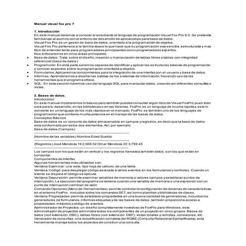 Manual visual fox pro | DOCX
