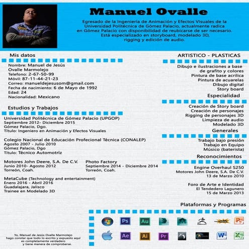 Curriculum manuel de jesús ovalle marmolejo | PDF