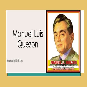 si manuel quezon at mga nagawa sa bansang pilipinas | PDF