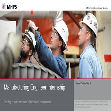 Manufacturing Engineer Internship Presentation | PPTX