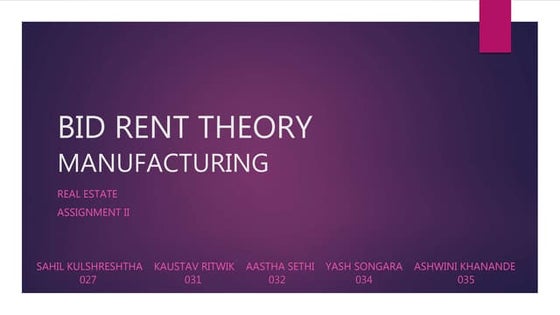 Bid Rent Theory | PDF