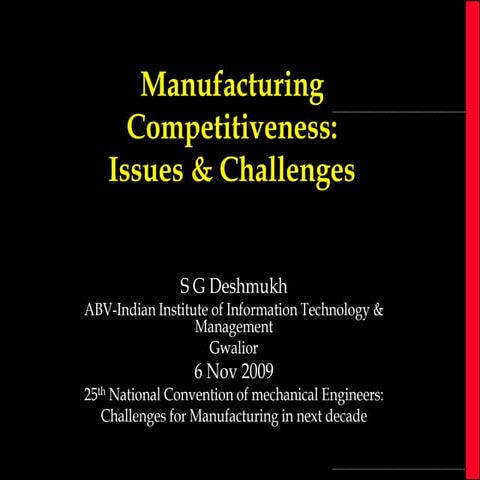 Manufacturing competitiveness-sgd-6-nov-2009 | PDF
