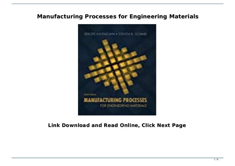 [DOWNLOAD -PDF-] Manufacturing Processes for Engineering Materials