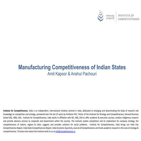 Manufacturing Competitiveness | PPT