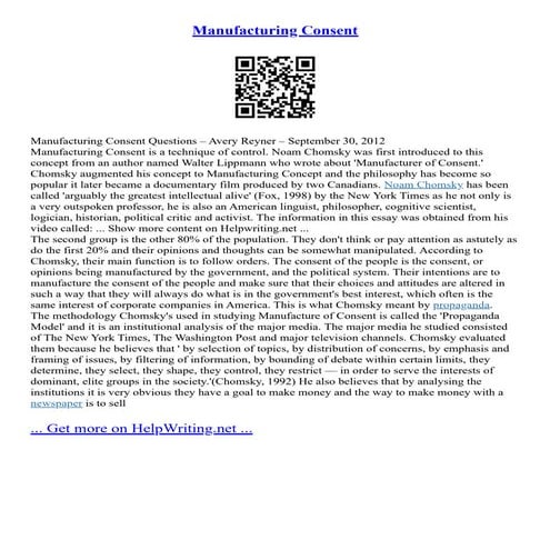 Manufacturing Consent | PDF