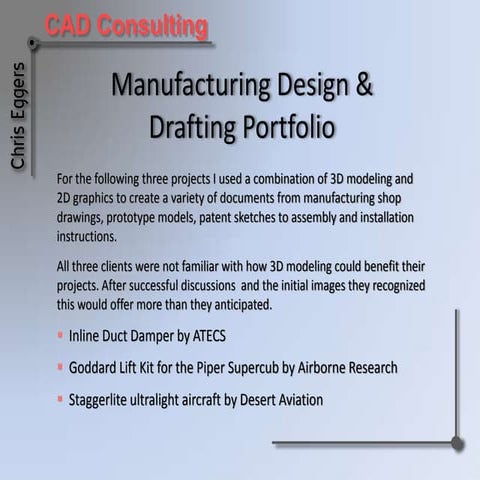 Manufacturing Design & Drafting Portfolio | PPTX