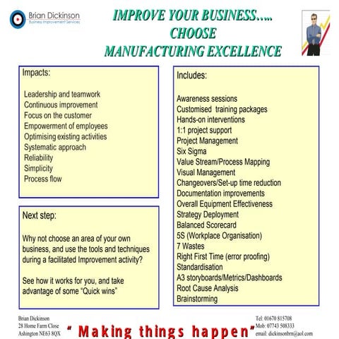 Manufacturing Excellence Flyer #2 | PPT