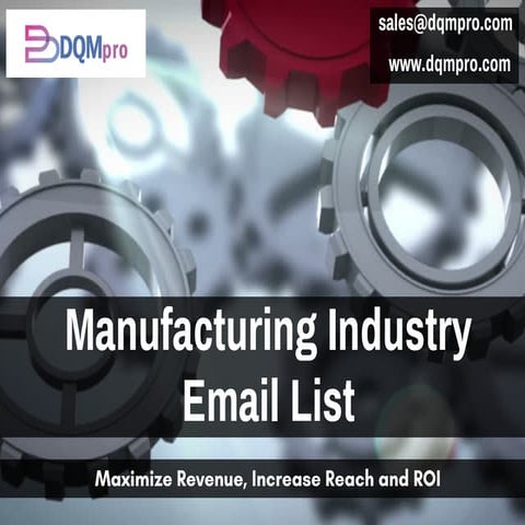 Manufacturing Industry Email List | Industrial Mailing List | PDF