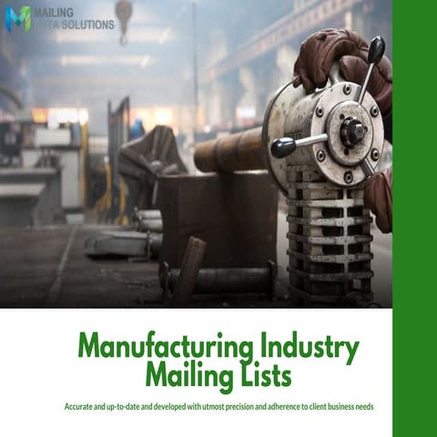 Manufacturing Industry Mailing Lists | PPT