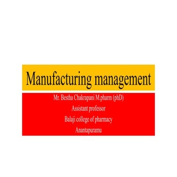 Manufacturing management | PPTX