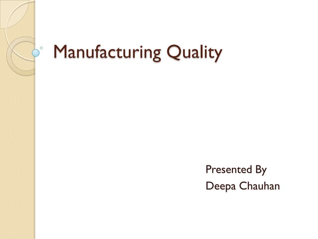 Quality management concepts | PPTX