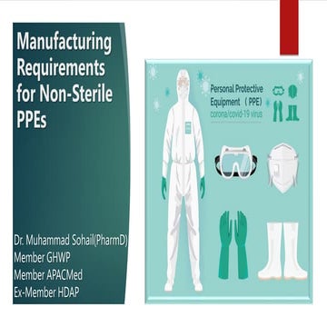 Manufacturing requirements for non sterile PPEs | PPT